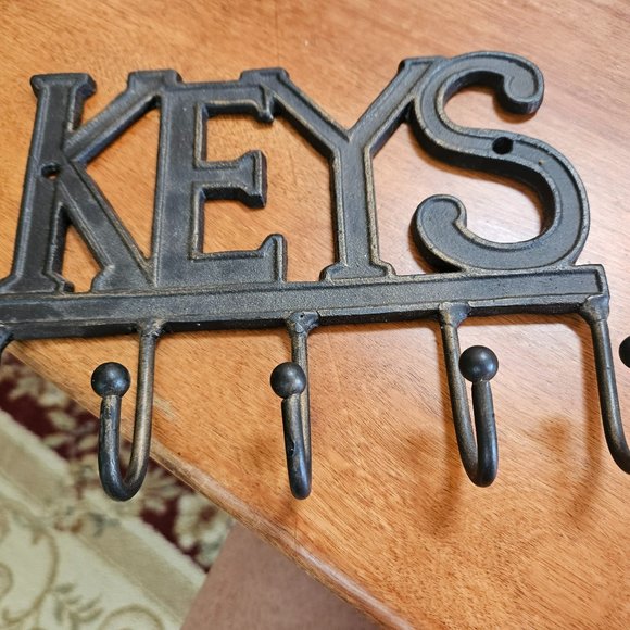 Accents | Vintage Cast Iron Key Holder 5 Hooks | Poshmark